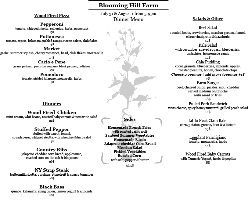 Blooming Hill Farm | Dining