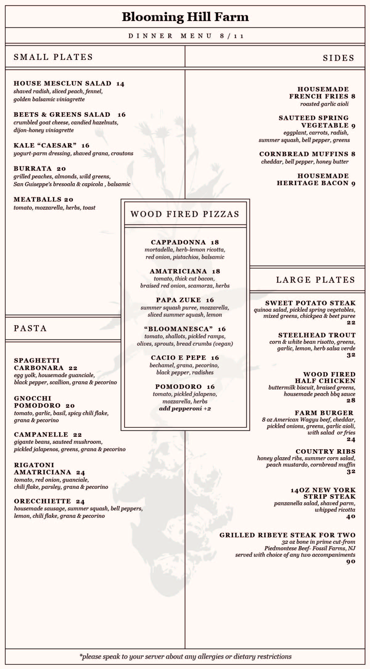 Blooming Hill Farm | Dining