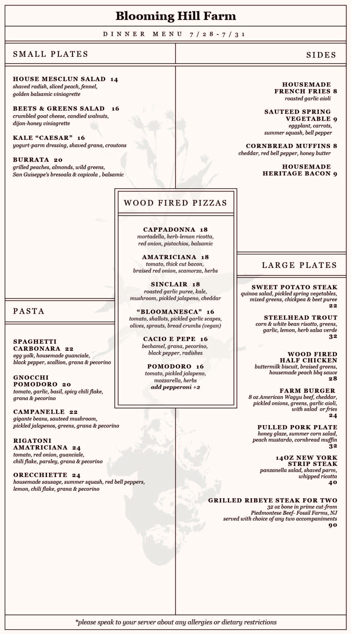 Blooming Hill Farm | Dining