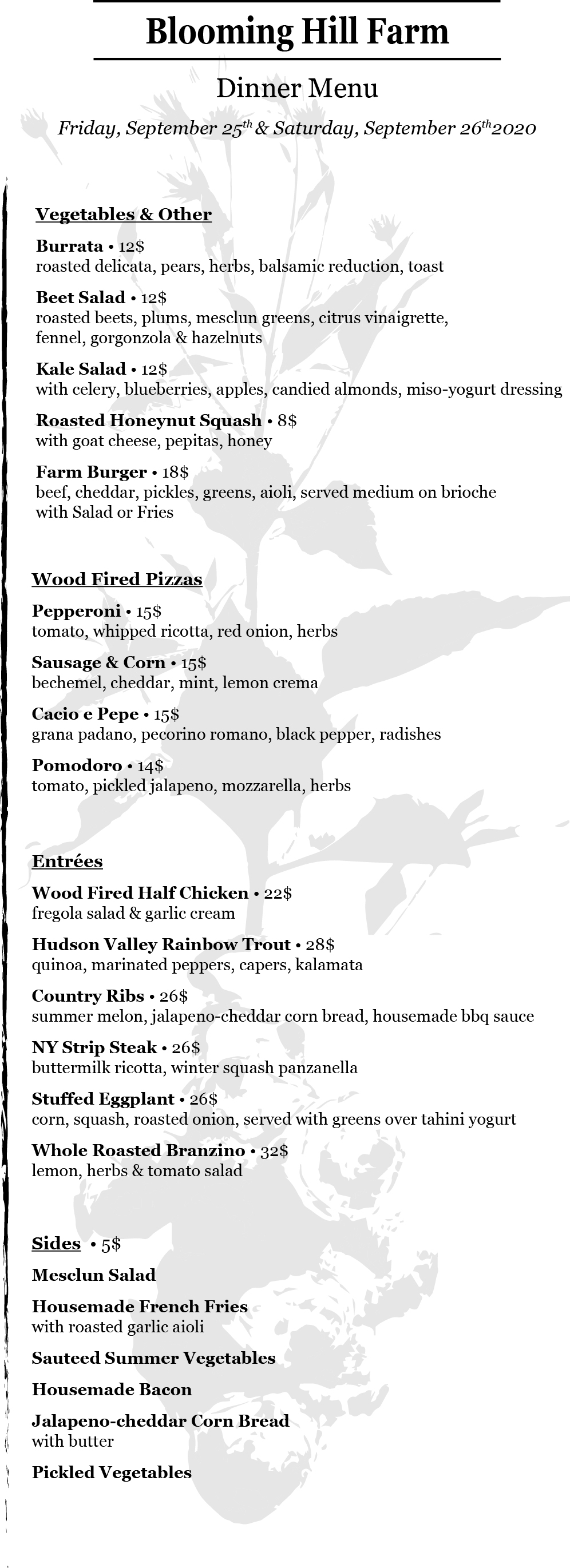 Blooming Hill Farm | Dining