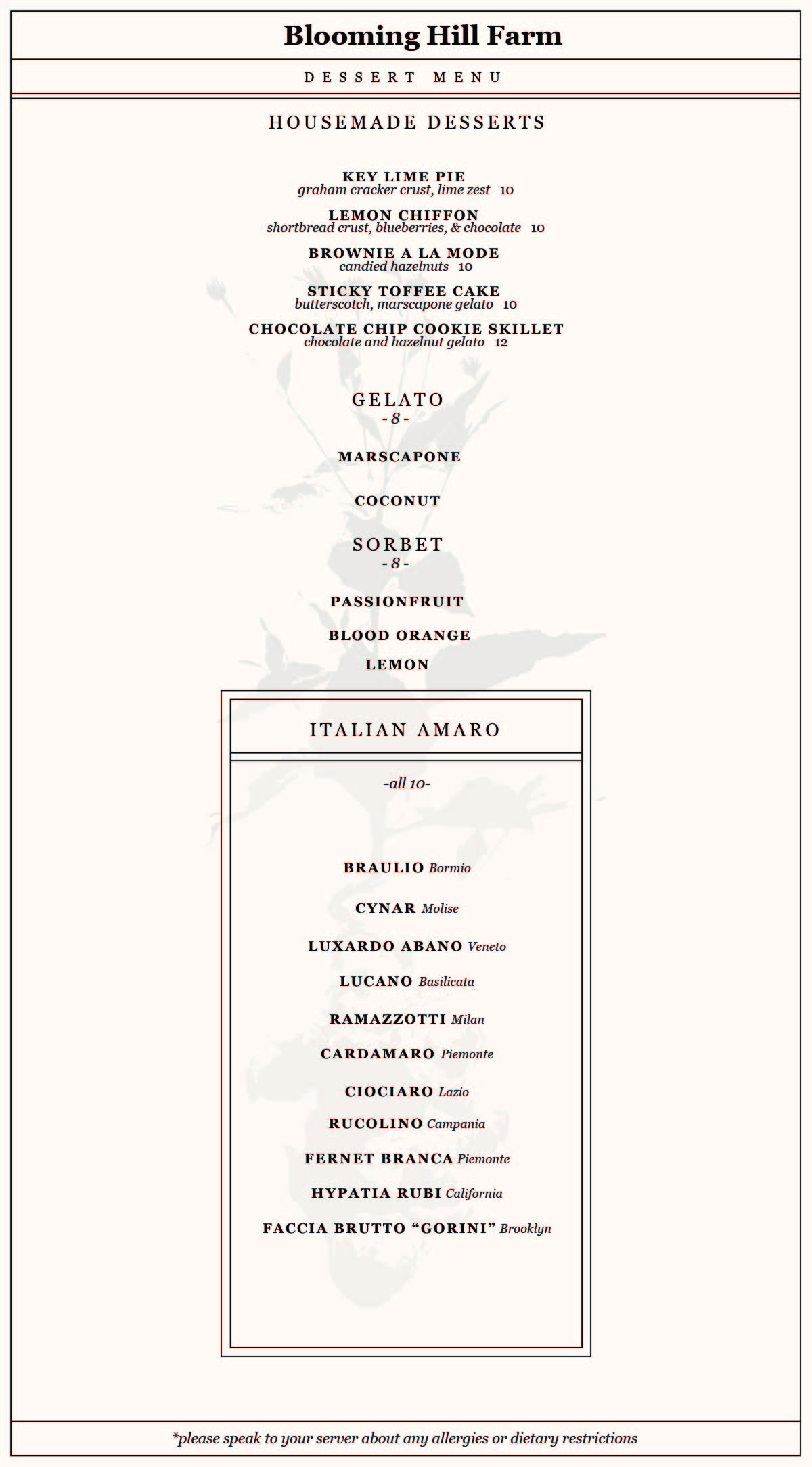 Blooming Hill Farm | Dining